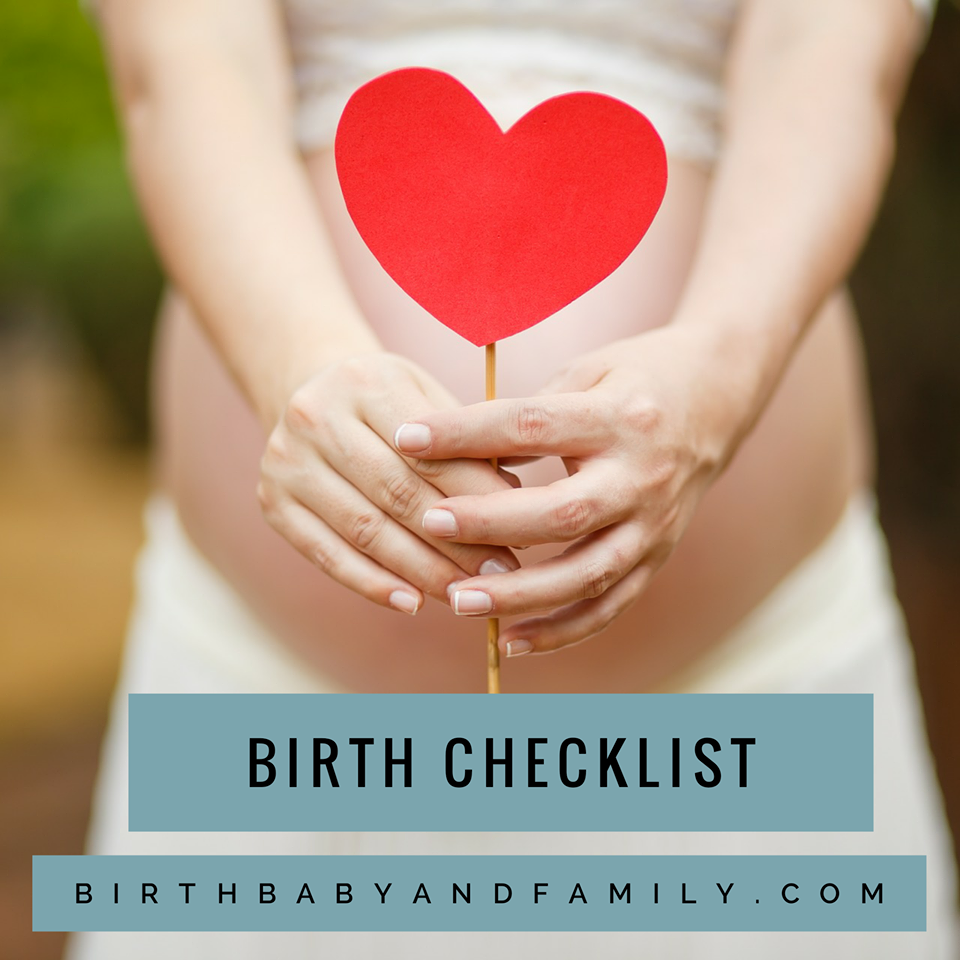 Checklist for labour & birth – antenatal & postnatal specialist
